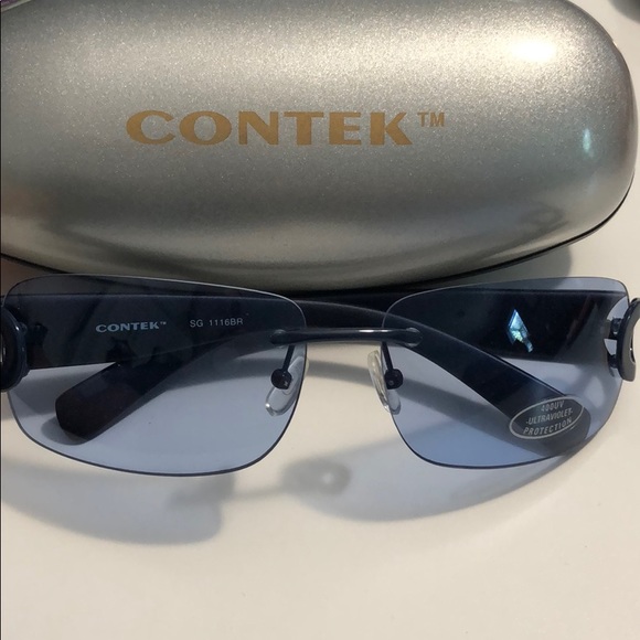 Contek | Accessories | Contek Blue Tint Glasses 40 Uv Protection | Poshmark